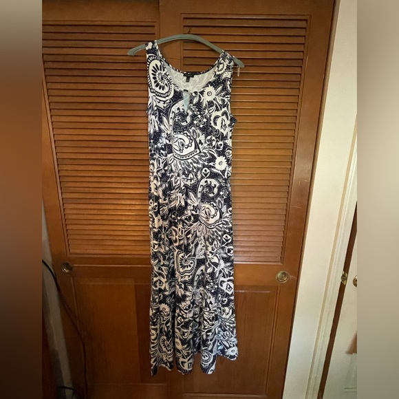 Talbots | Dresses | Fun Navy Blue And White Pattern Sundress | Poshmark